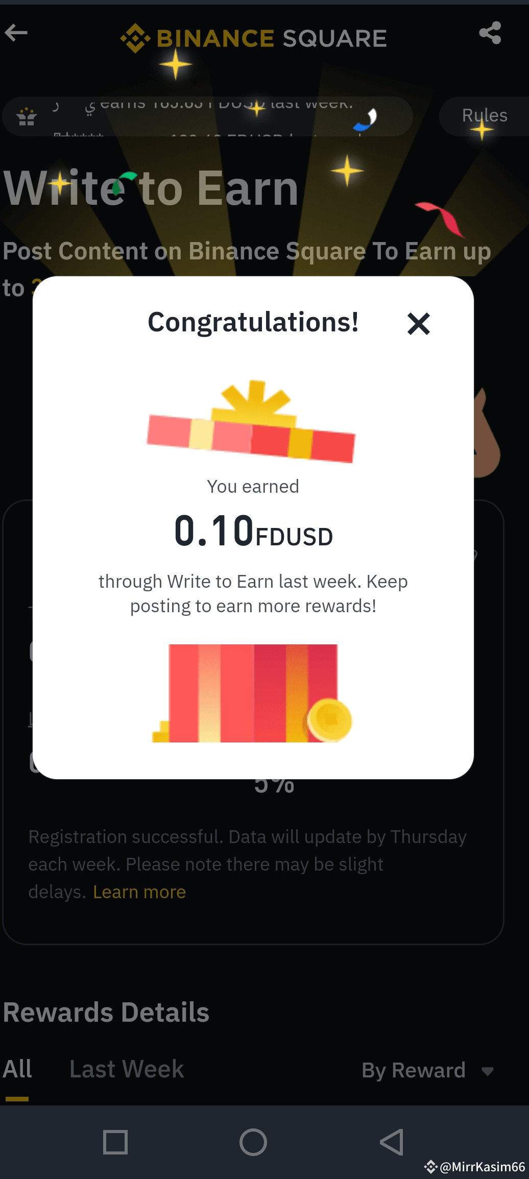 I just got rewards from binance through Write to earn last w ...