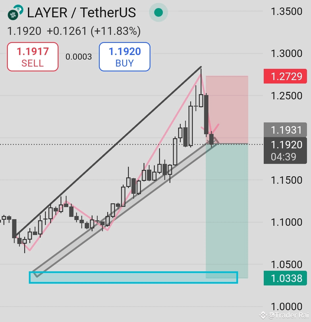 🚨 $LAYER – Rising Wedge Breakdown! Bearish Reversal Ahead | Trader Rai on Binance Square