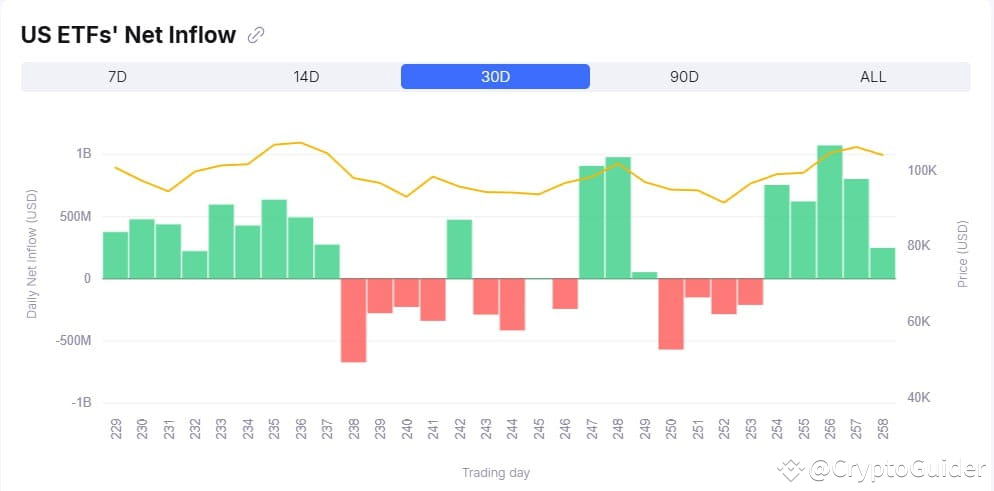 🚀💥 Bitcoin ETFs on Fire! 🚀💥 📈 Consistent Positive Infl | CryptoGuider on Binance Square