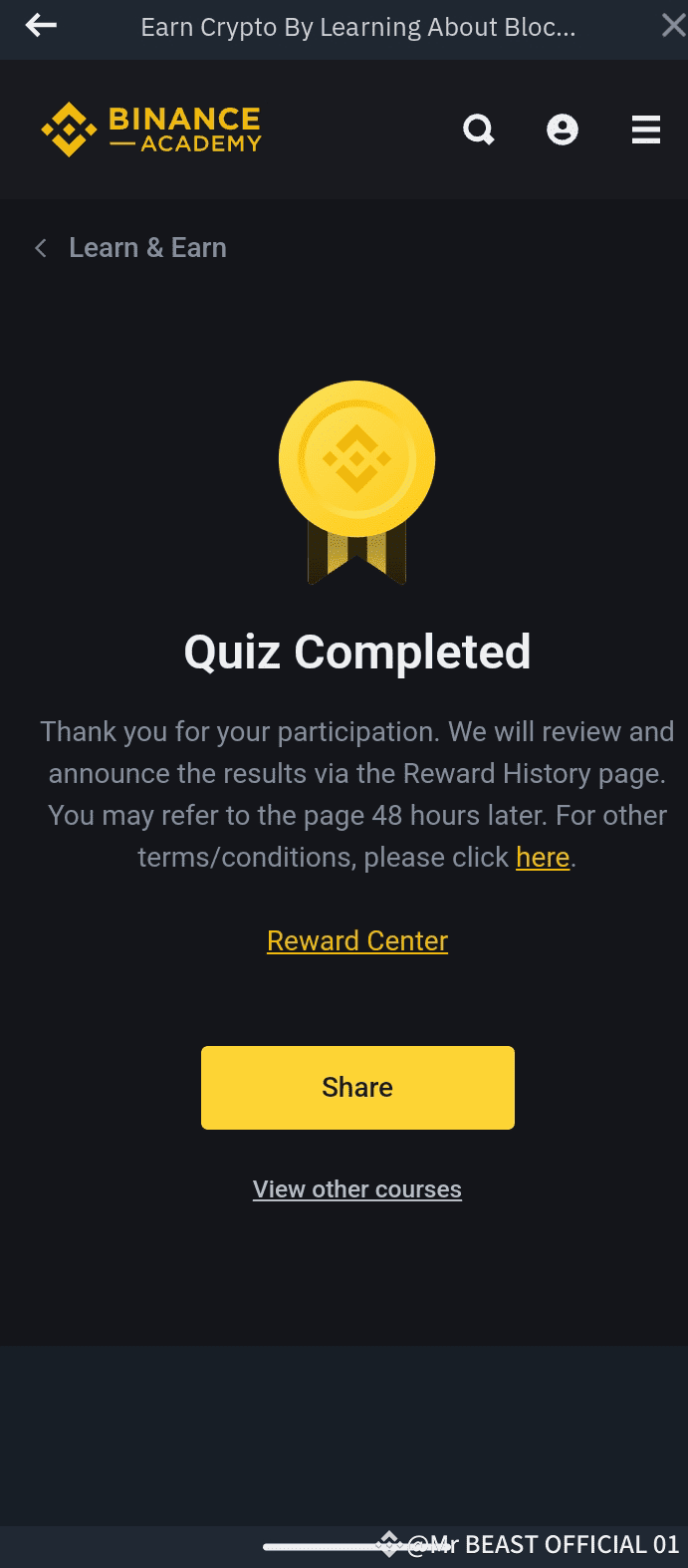 Учись, чтобы зарабатывать Click to get the Reward 🎁 | Mr BEAST OFFICIAL 01 на Binance Square