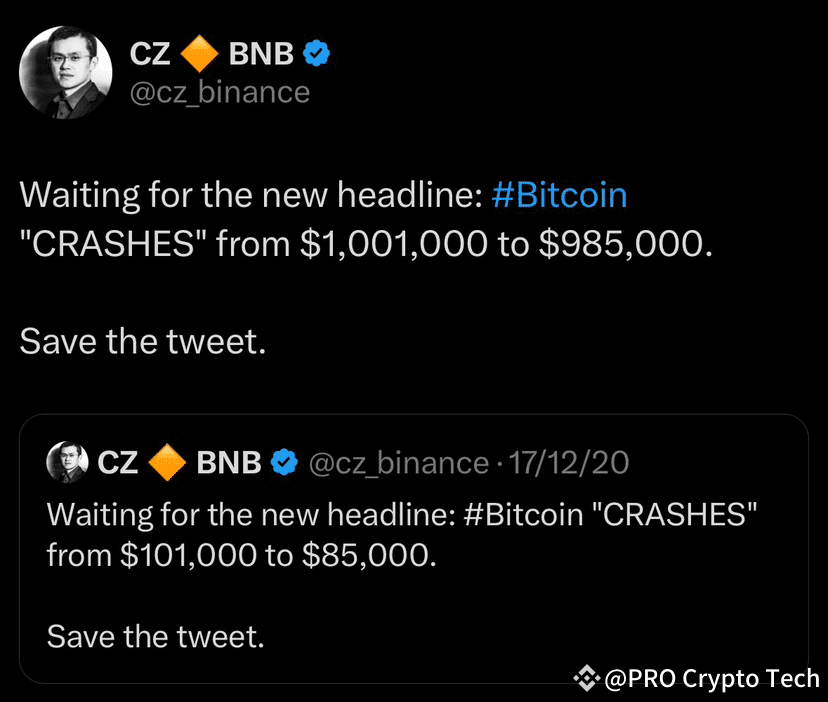 @CZ predicted $101K to $85k crash in 2020. Now he is predi | PRO Crypto ...