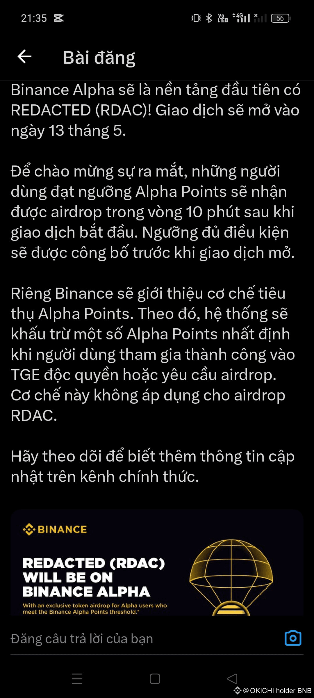 Today we have 186 alpha points. How many do you think this | 10 USDT in ...