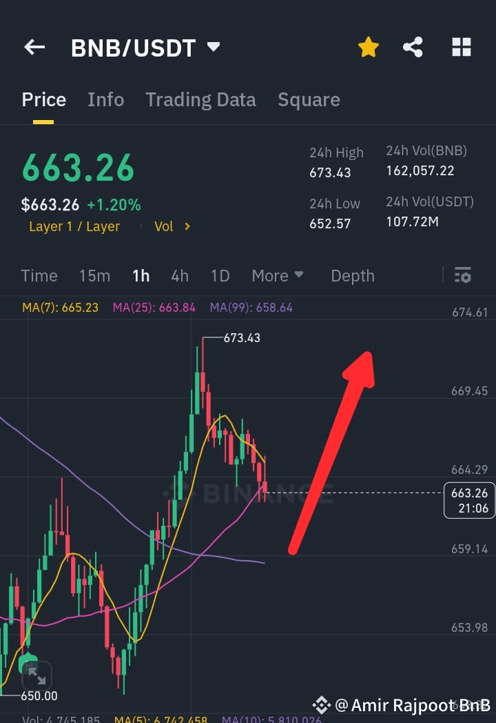 🚨 $BNB /USDT Trade Setup 🚨 $BNB is trading at $663.17 📈 | Amir Rajpoot BnB on Binance Square