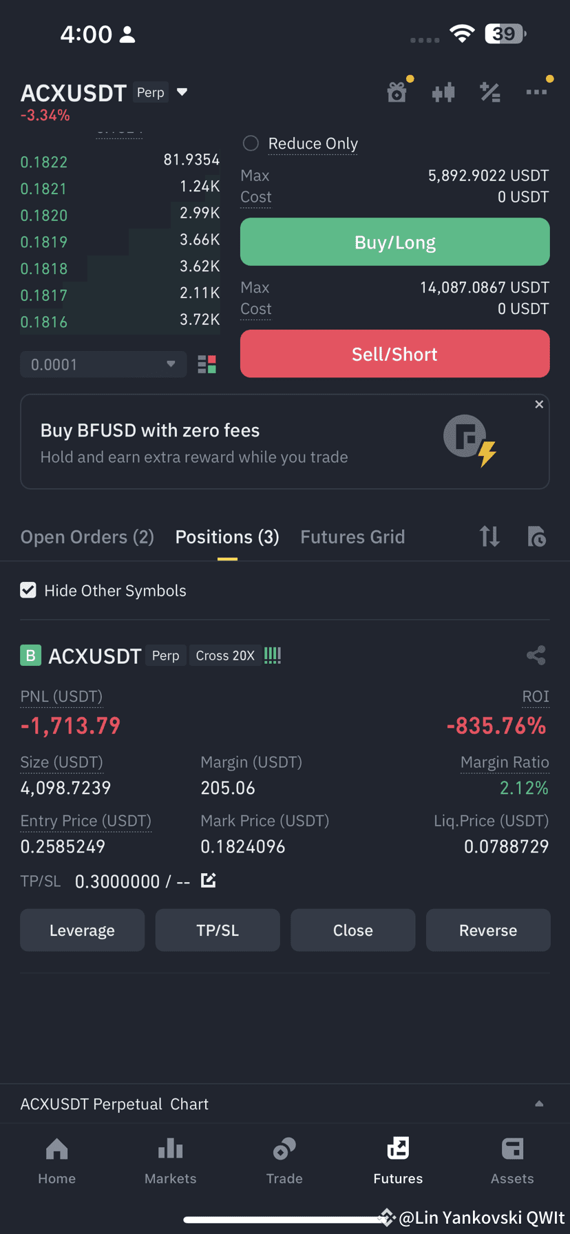 Expert please help ..hold or close 😭😭 | Lin Yankovski QWIt on Binance ...