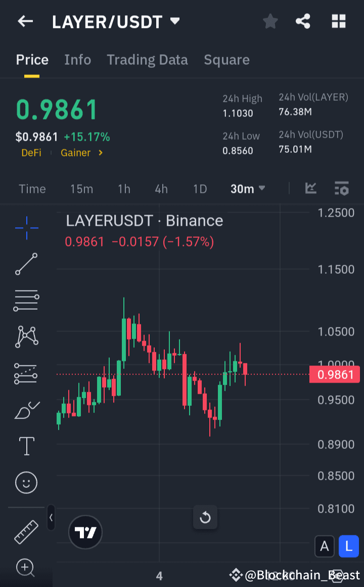 🚨 $LAYER /USDT Short Trade Setup! 🚨 💰 Current Price: 0.9 | Blockchain_Beast on Binance Square