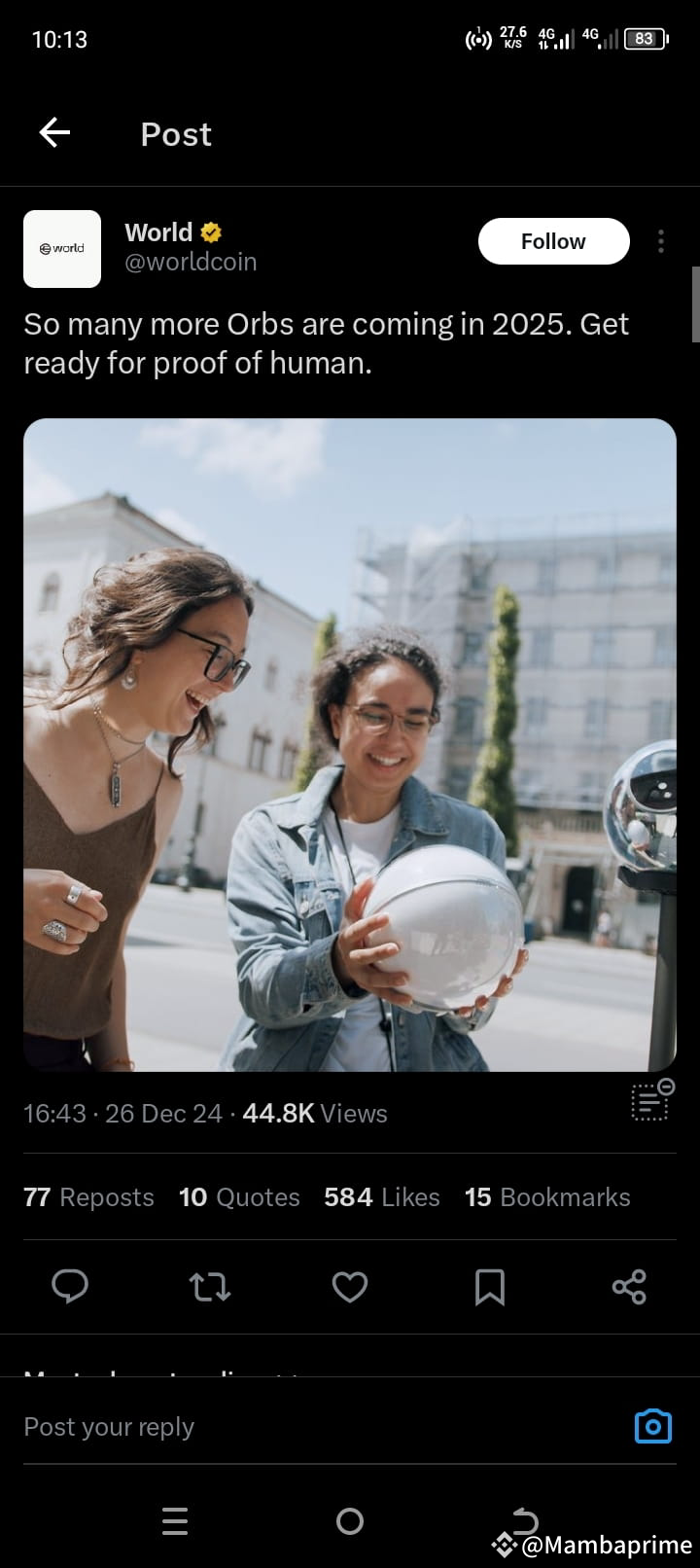 $WLD has announced that more orbs are coming. This means the ...