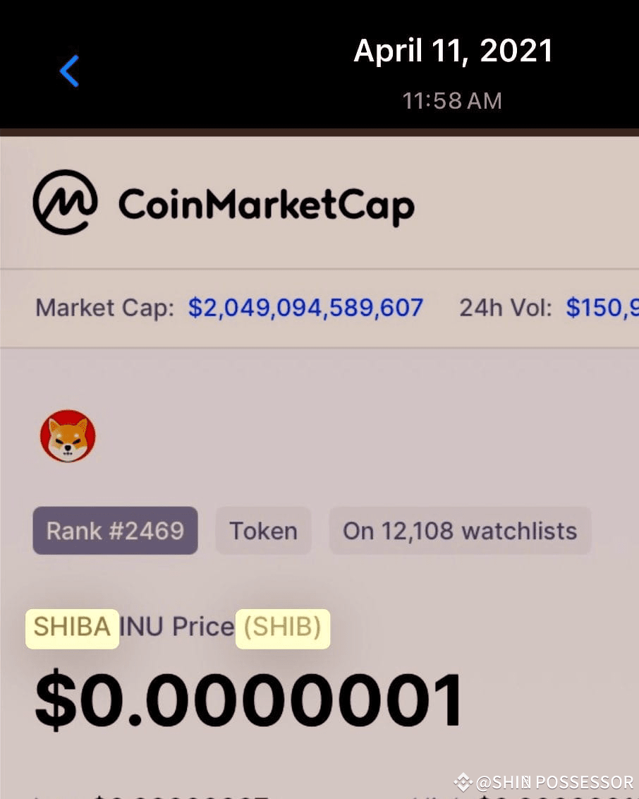 $SHIB will make new millionaires 4/11/2021 SHIB was Ranked # | SHIB POSSESSOR on Binance Square