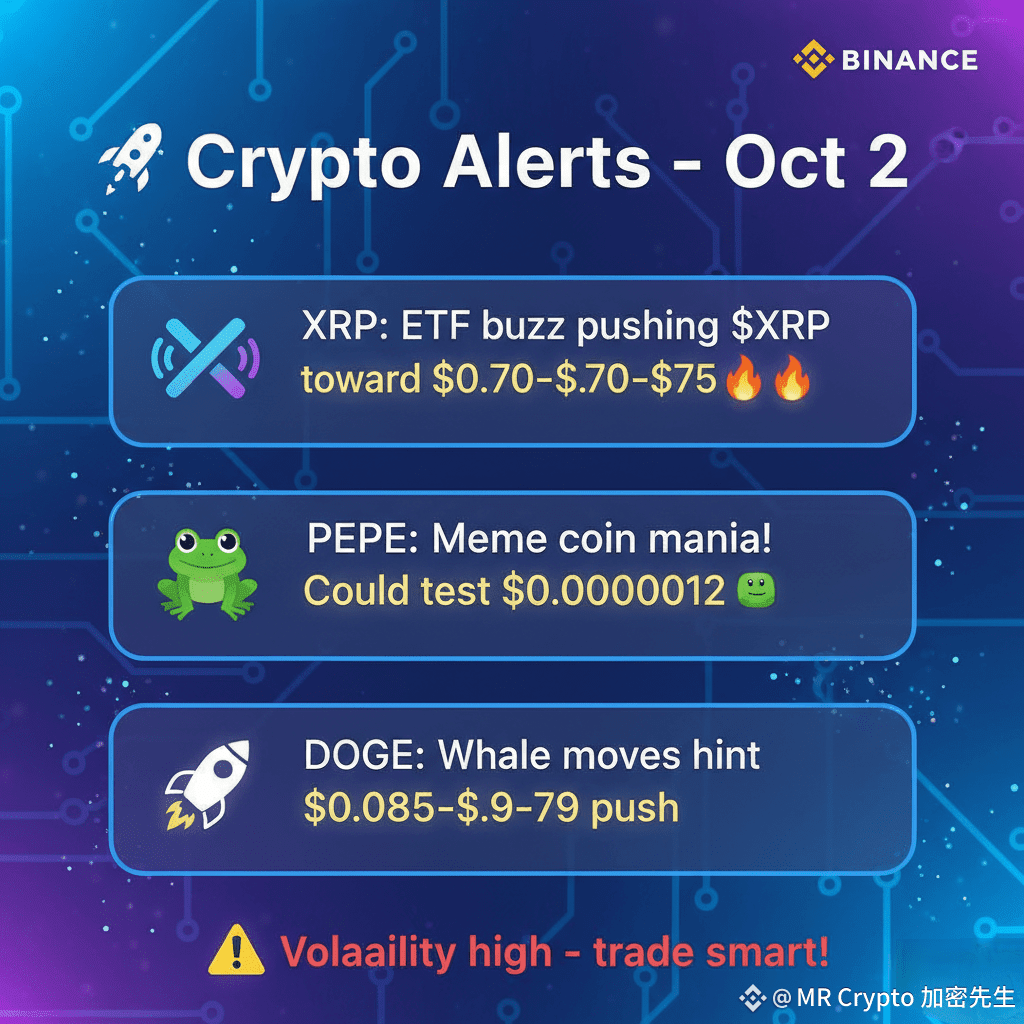 🚀 Crypto Alerts – Oct 2 XRP: ETF buzz pushing $XRP toward | MR Crypto ...