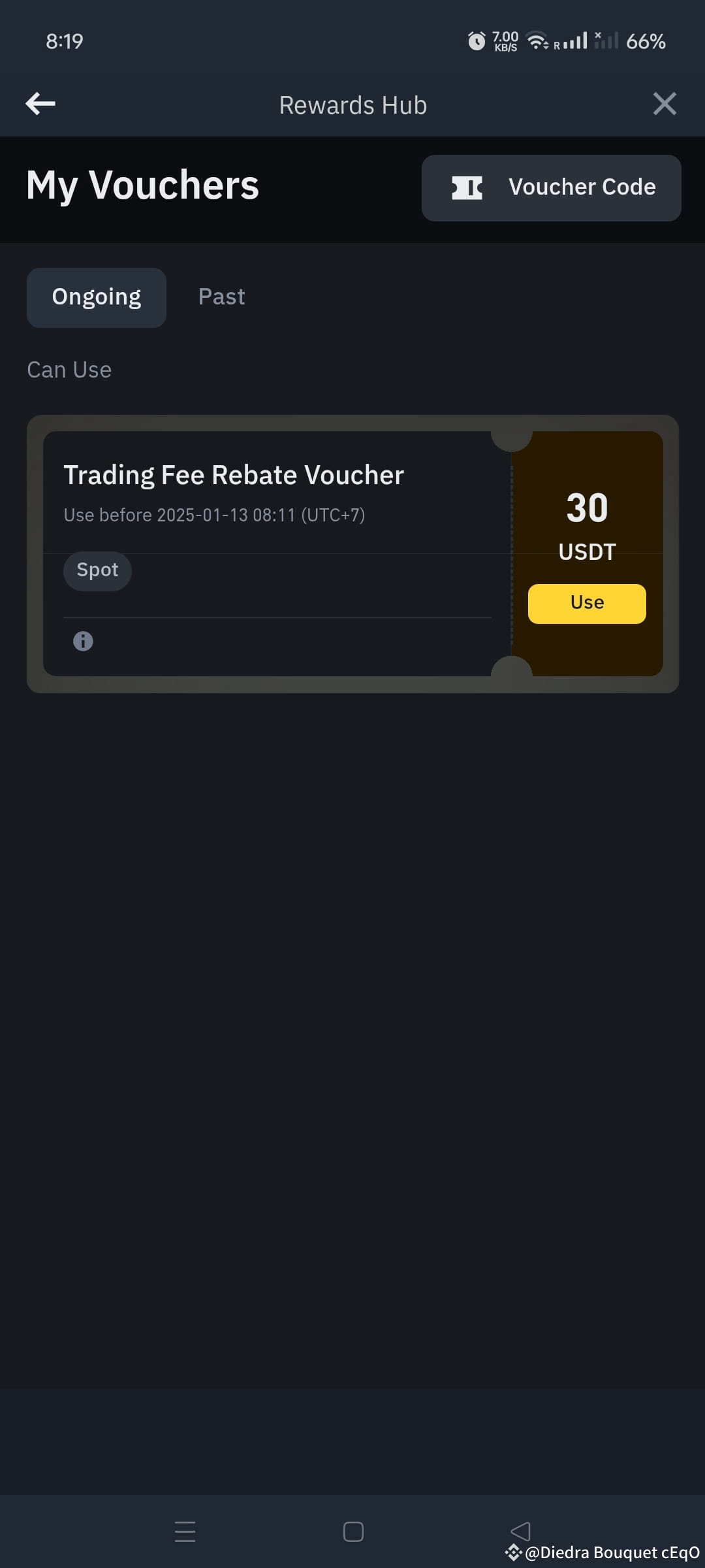 good morning all I got one voucher trading fee rebate vouch | Never B4 ...