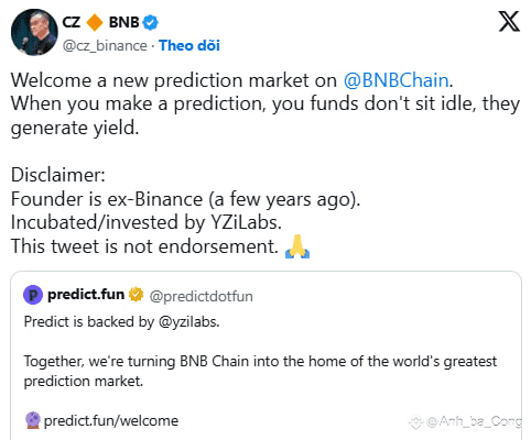 CZ Unveils predict.fun on BNB Chain: Tackling Prediction | Anh_ba_Cong ...