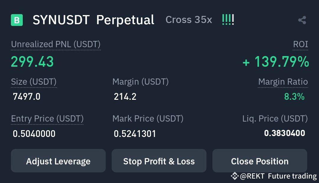 ️ ️ SYN/USDT ️ ️ 2 TARGET ACHIEVED 🏆 PROFIT +139 | REKT Future trading ...