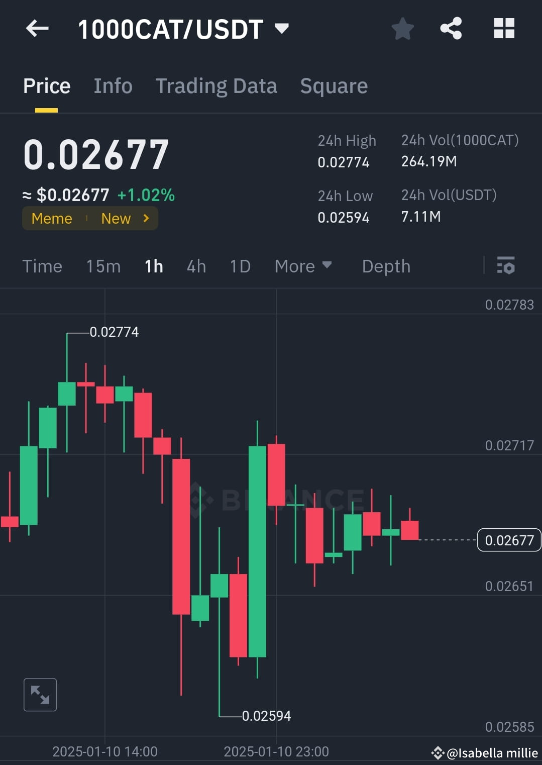 $1000CAT /USDT Trading Signal - Awaiting Breakout Confirmati | Isabella millie on Binance Square