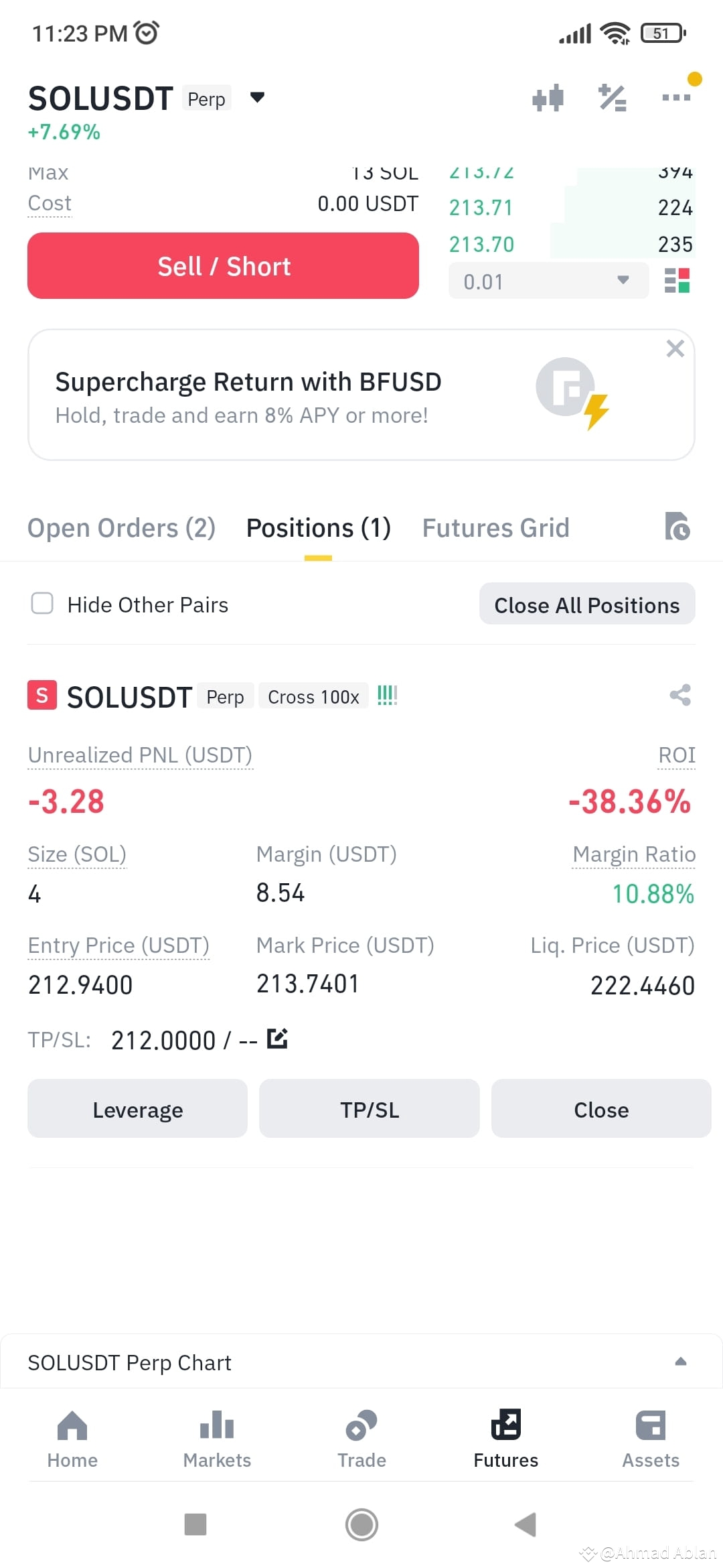 hold or close sol tp is just at 212 $SOL $BNB $BTC | Ahmad Ablan on Binance Square