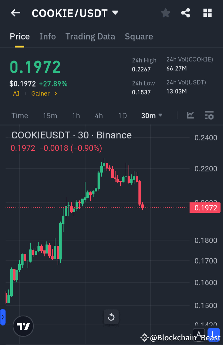 $COOKIE /USDT Short Trade Signal!🔥💯 ⚠️ Hurry Up! Take Prof | Blockchain_Beast on Binance Square