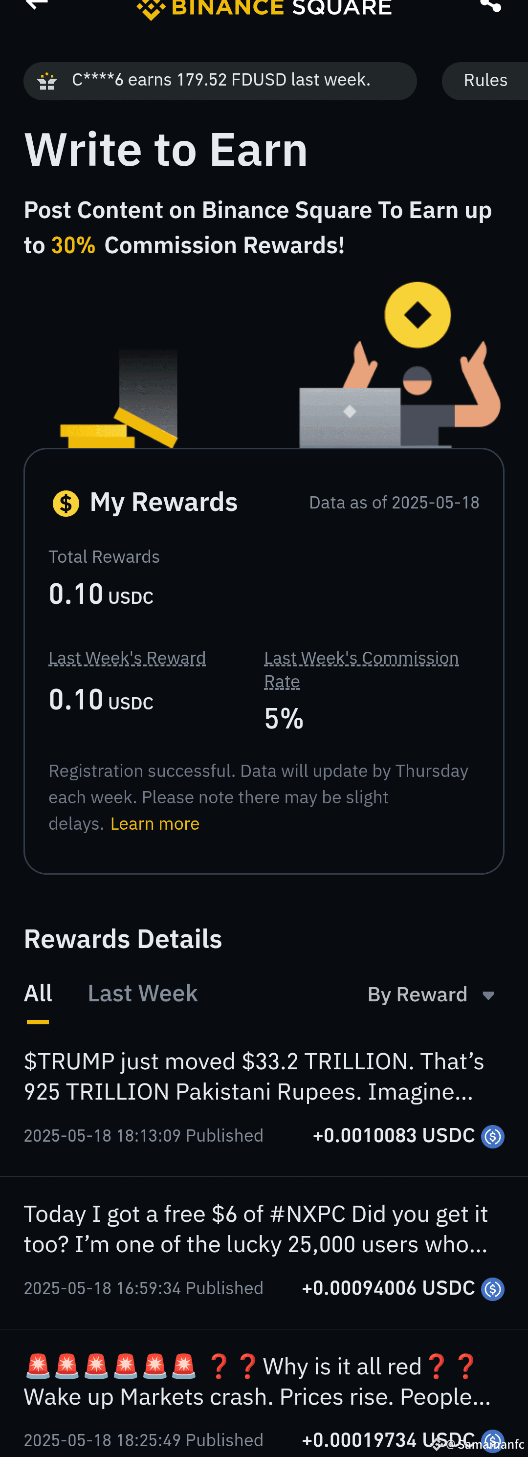 Write to Earn is Real! I started posting on Binance Square l ...