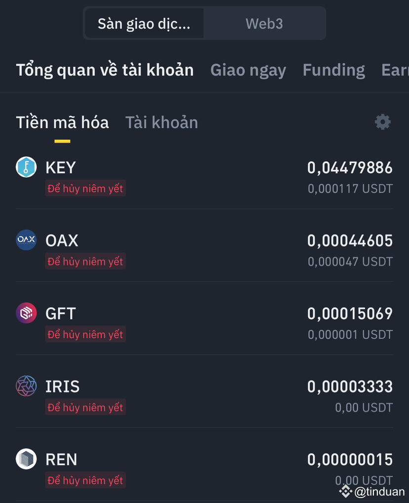 KEY, OAX, GFT, IRIS will stop trading on 2024-12-10 10:00 an | tinduan on Binance Square