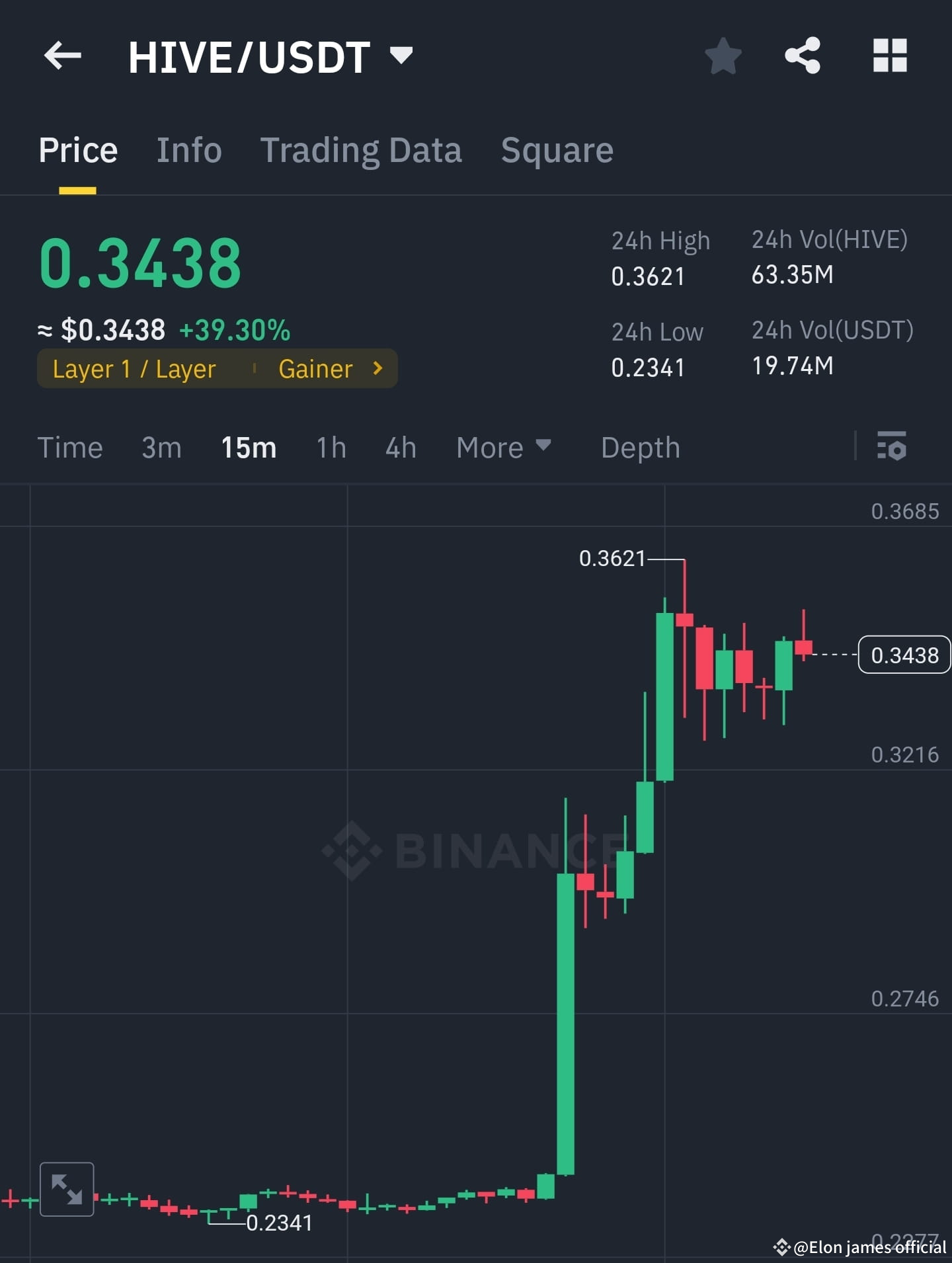$HIVE Analysis and Prediction Current Price: $0.3438 (+39 | Elon james ...