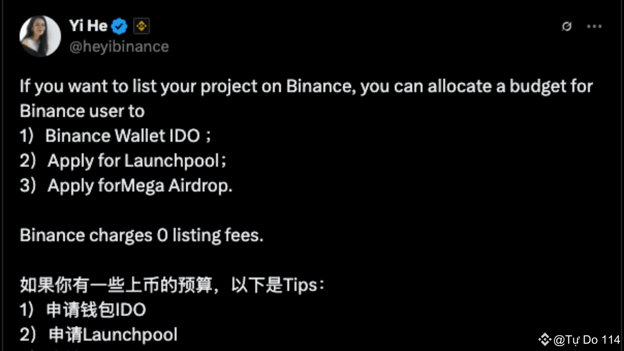 Co-founder of Binance Reveals How Projects Can List Without Fees | Tự ...