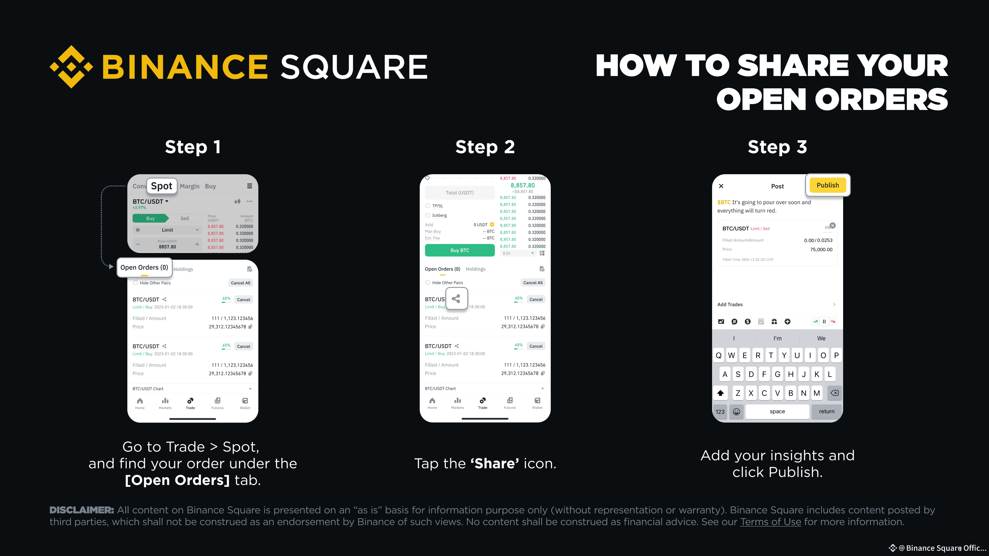 📢 Introducing Open Orders Sharing on Binance Square! Now, | Binance Square Official on Binance ...