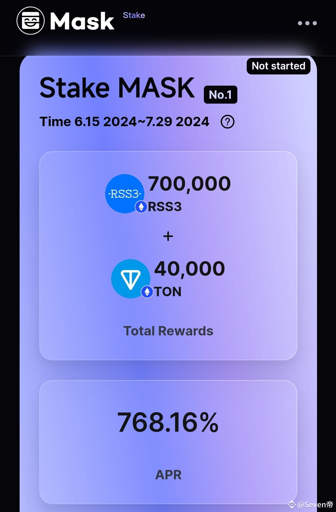 $MASK has officially opened the pledge, and the annualized | Seven帝 on ...