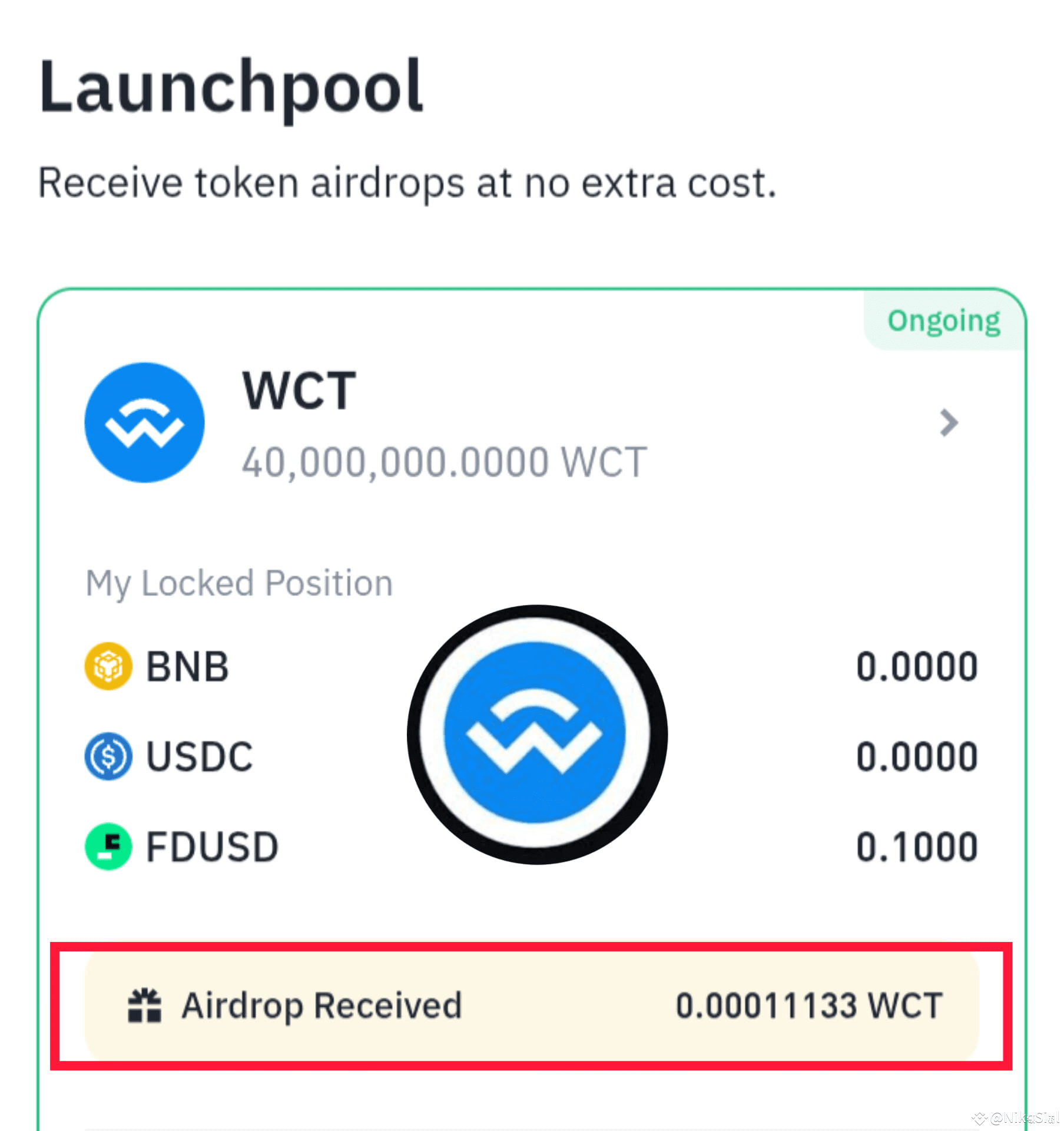 I Received a small amount of $wct tokens. it is possible to | NikoSial on Binance Square