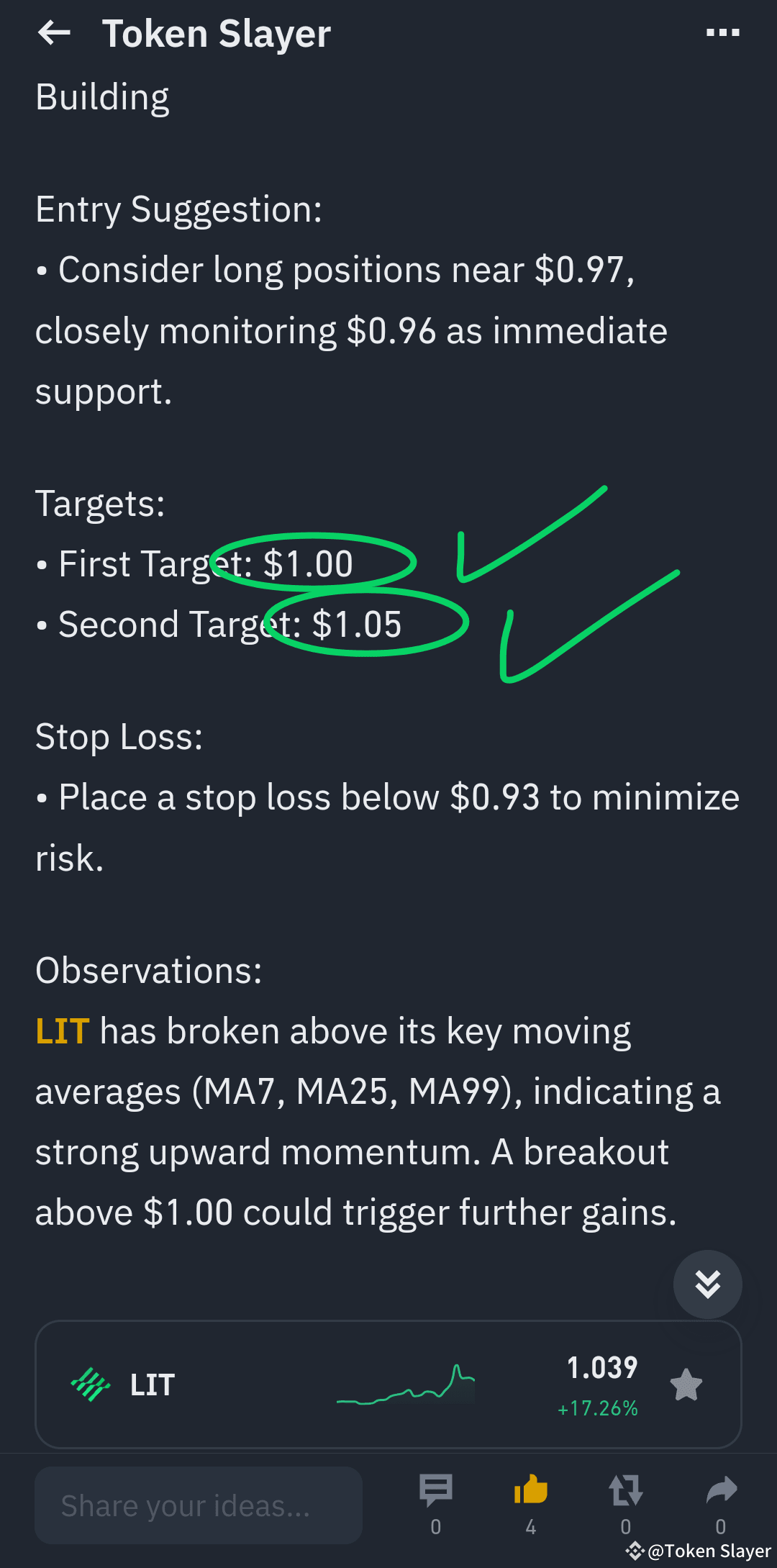 💵$LIT - Signal provided 6 hours before from now has Touche | Token ...