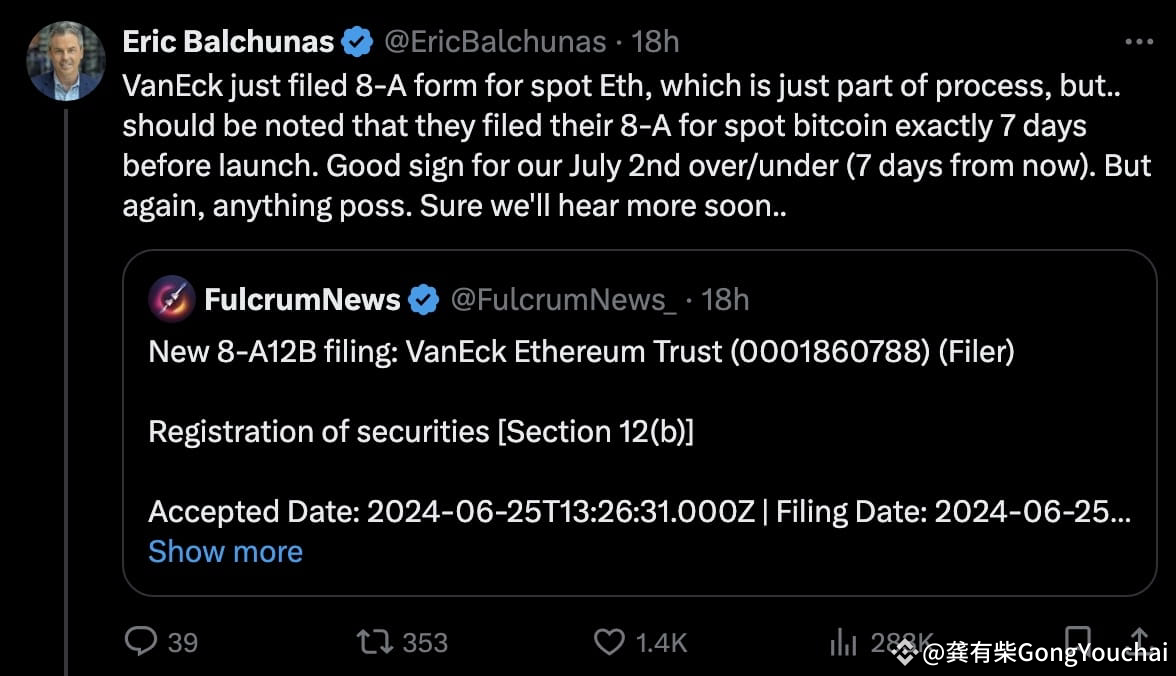 Eric Balchunas, ETF analyst at Bloomberg, published an artic | 龚有柴 ...