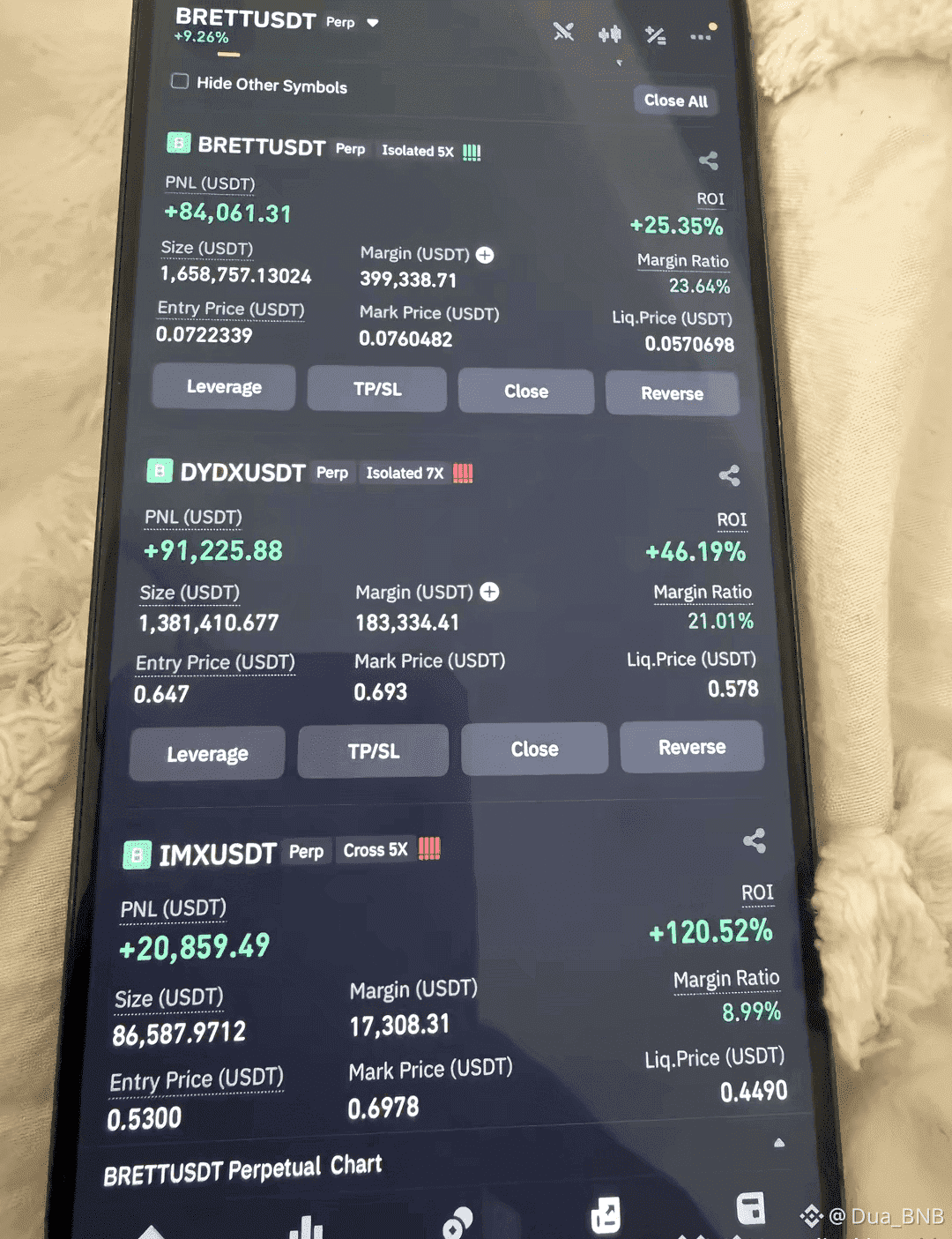 这被称为伟大的利润 💸💸💸📈📈 $BRETT $DYDX $IMX | Dua_BNB发布于币安广场