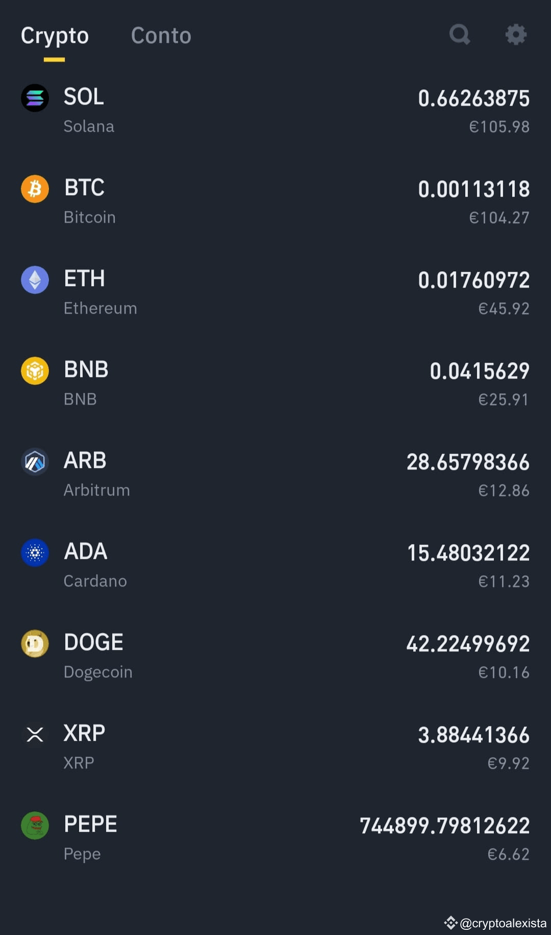 New investment of €80 in: $XRP $ARB SOL Bitcoin | cryptoalexista on ...