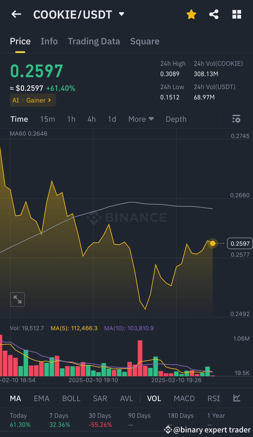 💥 Futures (Free Signal) $COOKIE COOKIE/USDT Perp 0.2544 | binary expert trader on Binance Square