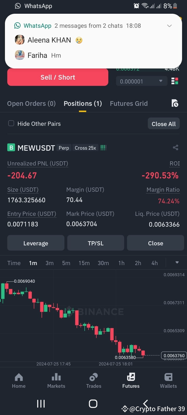 $MEW i lost My everything 😭😭😭 | Crypto Father 39 on Binance Square