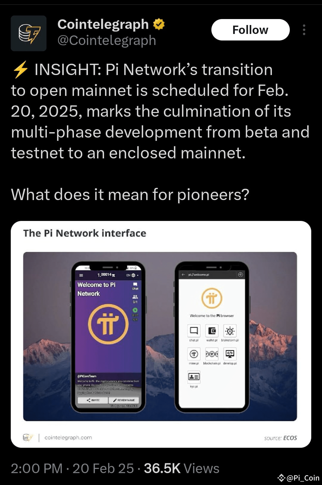 ⚡ INSIGHT: Pi Network’s transition to open mainnet is schedu | Pi_Coin ...