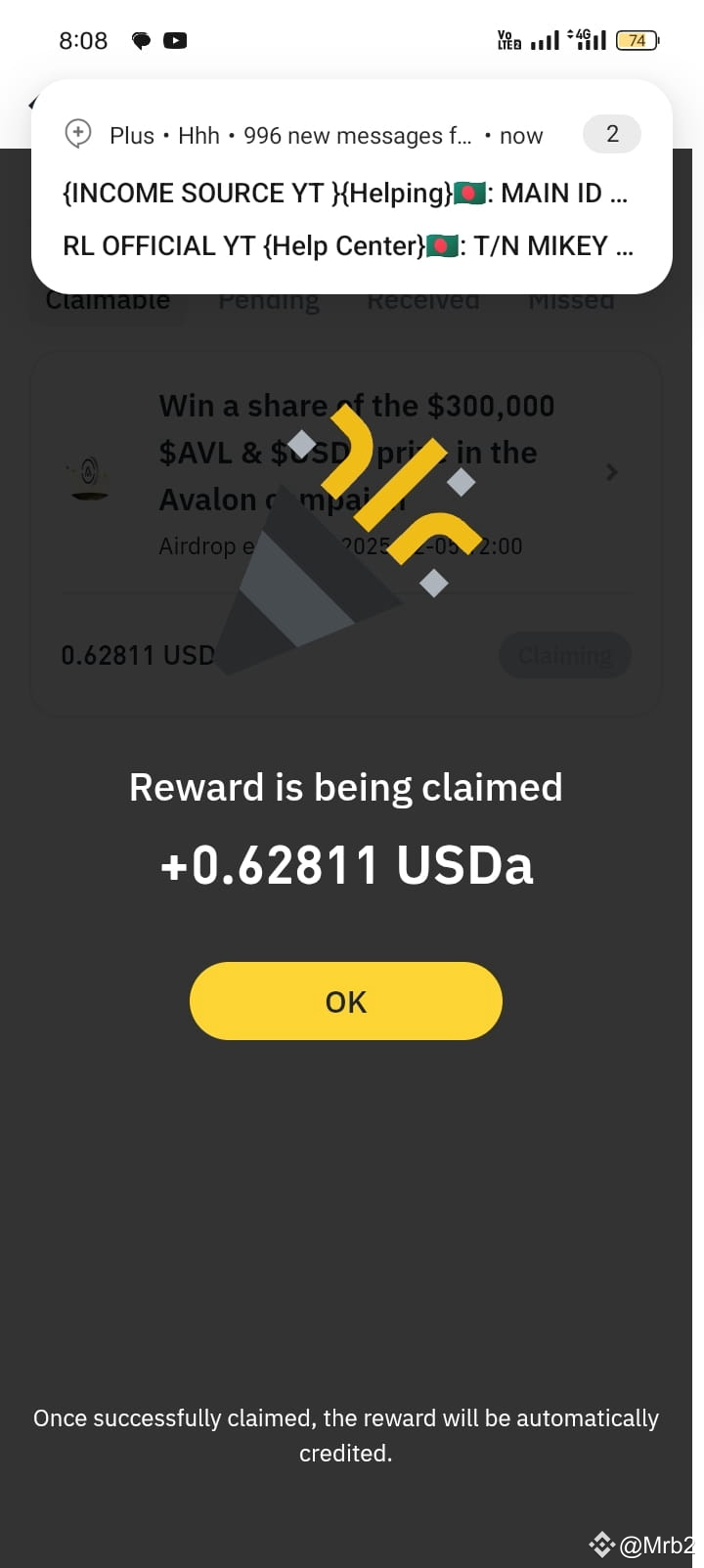 received | Mrb2 en Binance Square