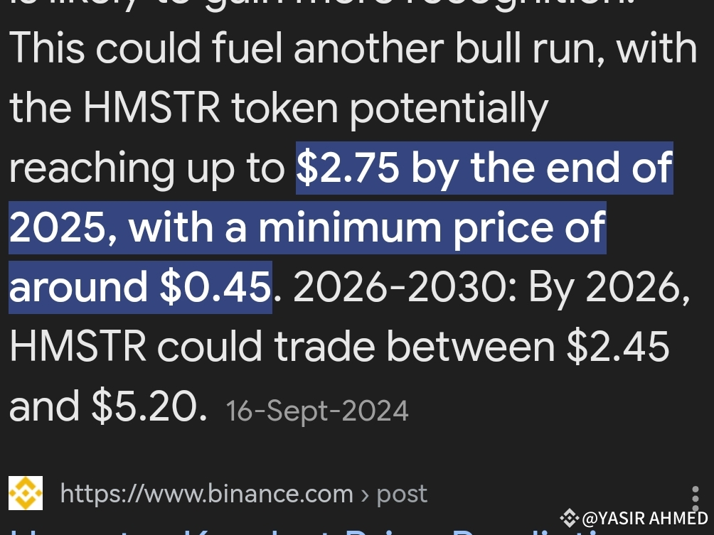 $HMSTR guys this coin is reach to Alt low its good to ent | YASIR AHMED ...