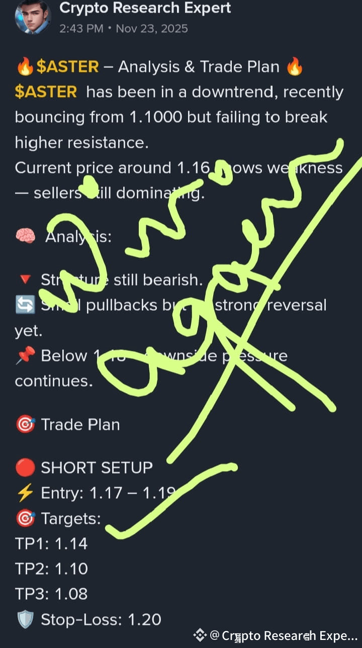 ⚔️ $ASTER 1st short target smashed🔥#BOOOOOOOOOOOOOM | Crypto Research ...