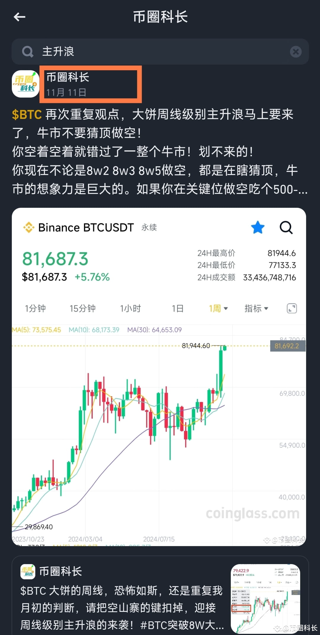 $BTC The big cake has reached a new high again! It's time | 币圈科长 on ...