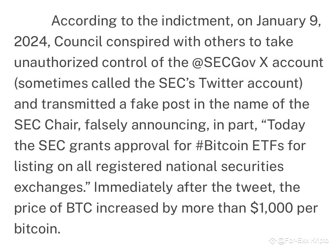 The man who hacked the account #SEC in January 2024 and twe | For-Exx Kripto on Binance Square