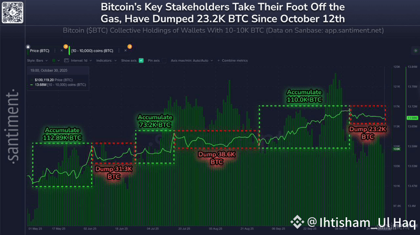 🚨WHALES ARE SELLING! Addresses holding 10–10K $BTC have | Ihtisham_Ul ...
