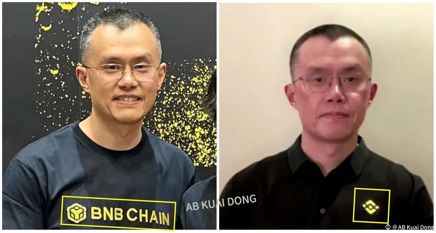 与之前不同的是，币安创始人 CZ 这次穿的衣服，是带有币安的 LOGO，而非之前 BNB 链的 LOGO。 根据之前与 | AB Kuai ...