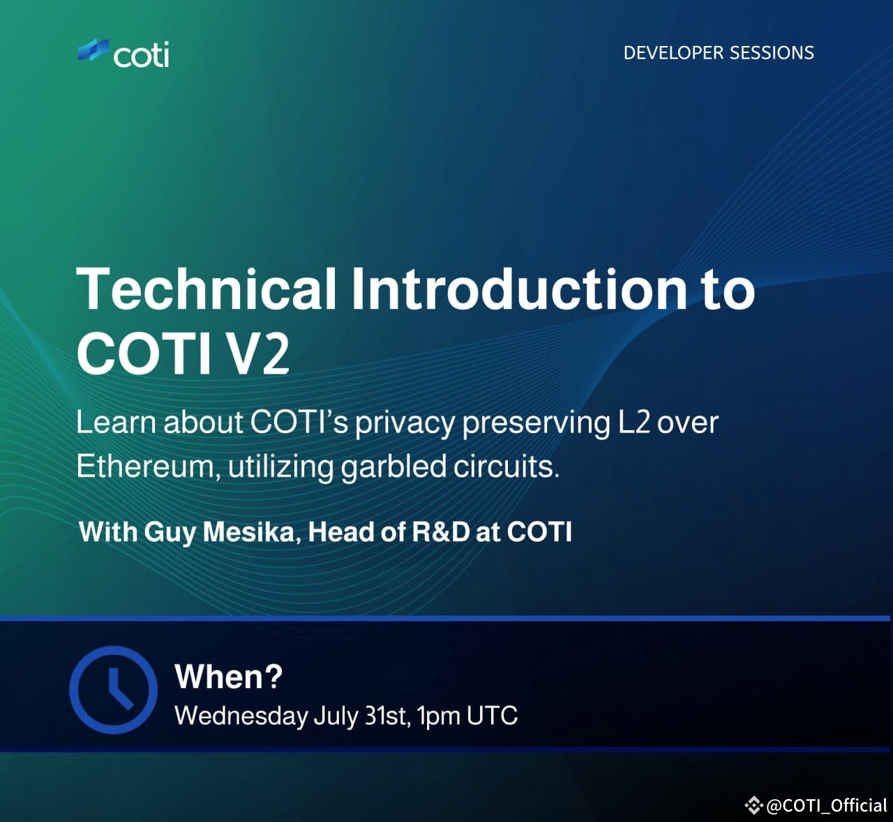 This is a reminder for all the #devs to join us tomorrow for | COTI_Official on Binance Square