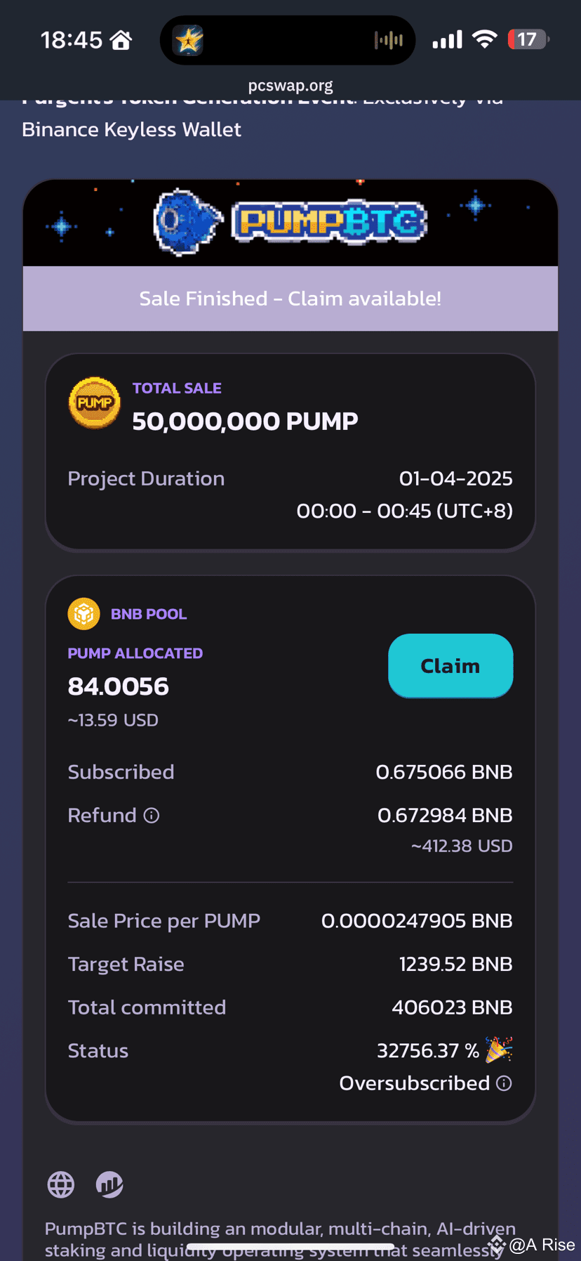 How much do you have? Hope it's more than mine! #pumpbtc | A Rise on Binance Square