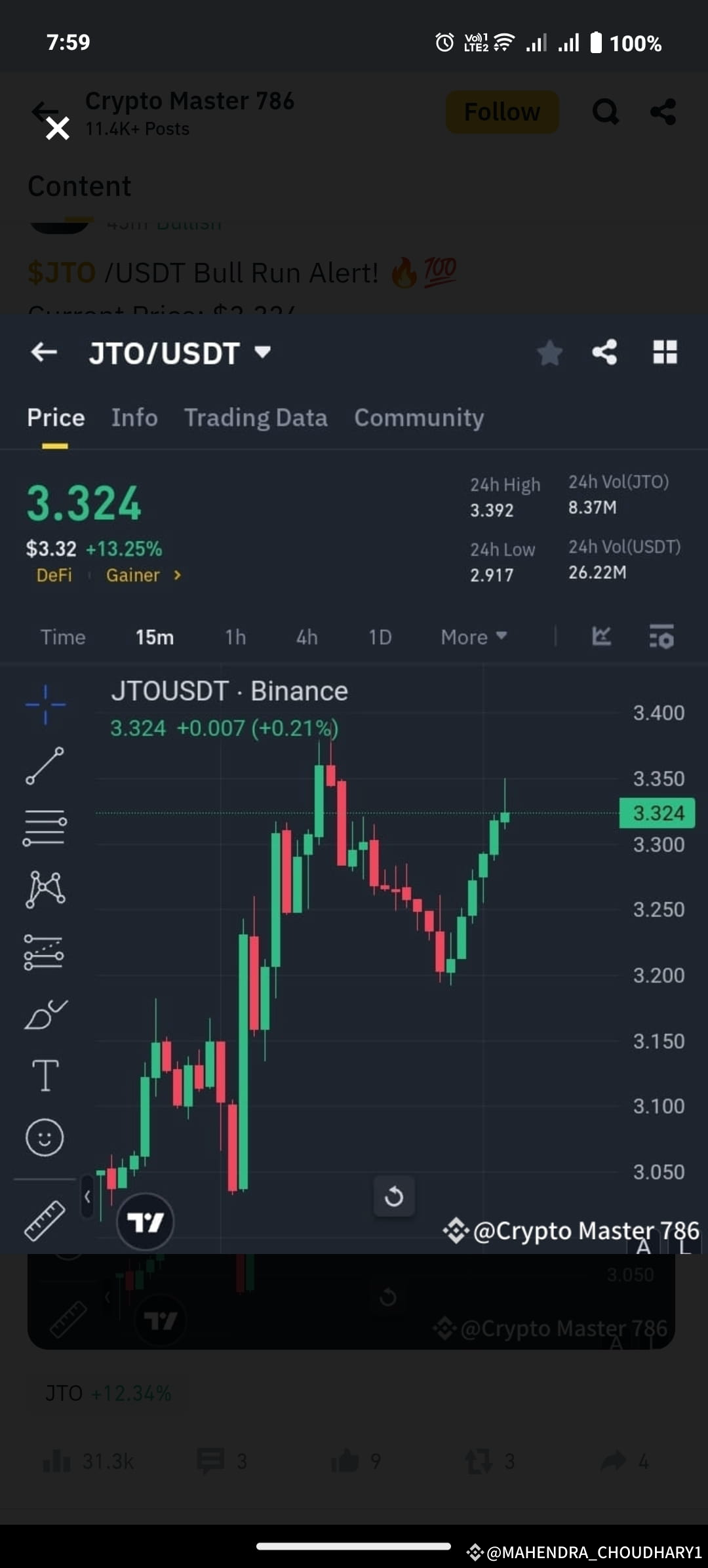 👉PLEASE LIKE AND FOLLOW ME👈 $JTO /USDT Bull Run Alert! Cu | MAHENDRA_CHOUDHARY1 on Binance Square