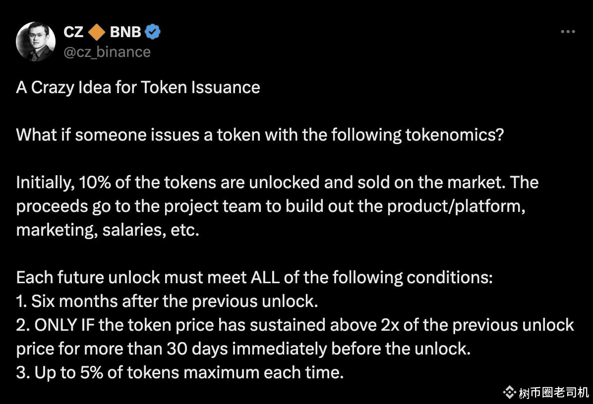 CZ's "Crazy Token Issuance Idea": Initially, 10% of the tok | 币圈老司机 on Binance Square