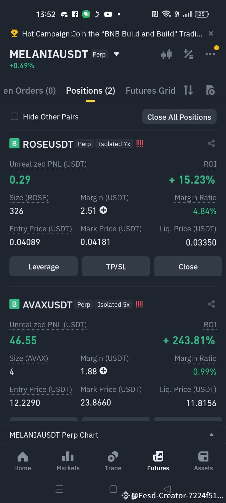these positions was opened while btc at 28.000.Tp avax at 53 | Feed ...