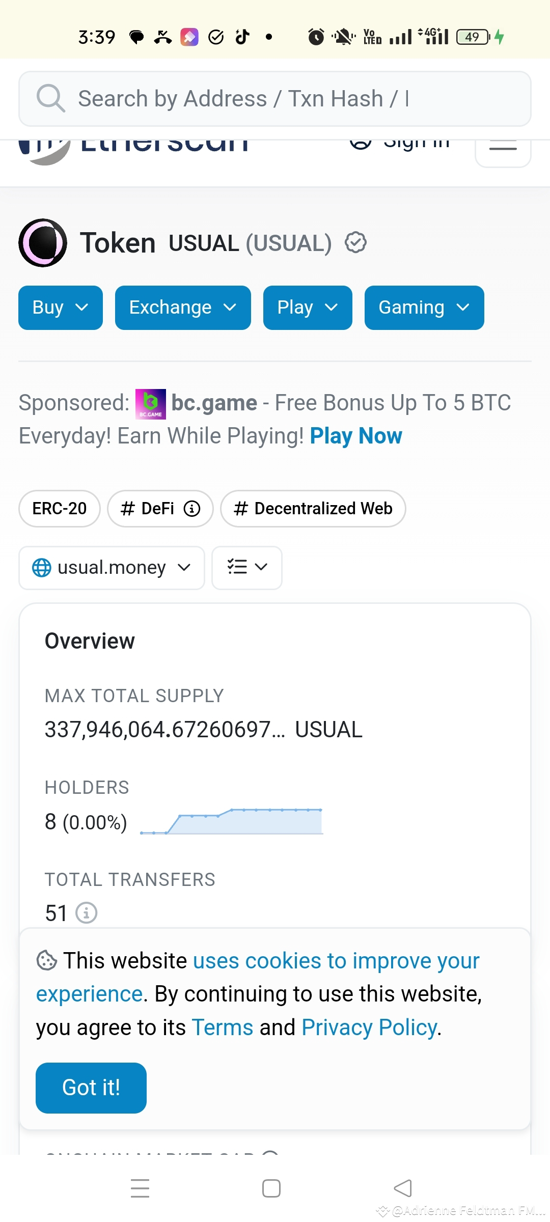 wow #UsualToken reduced their supply 🤑 | Adrienne Feldtman FMKU on ...