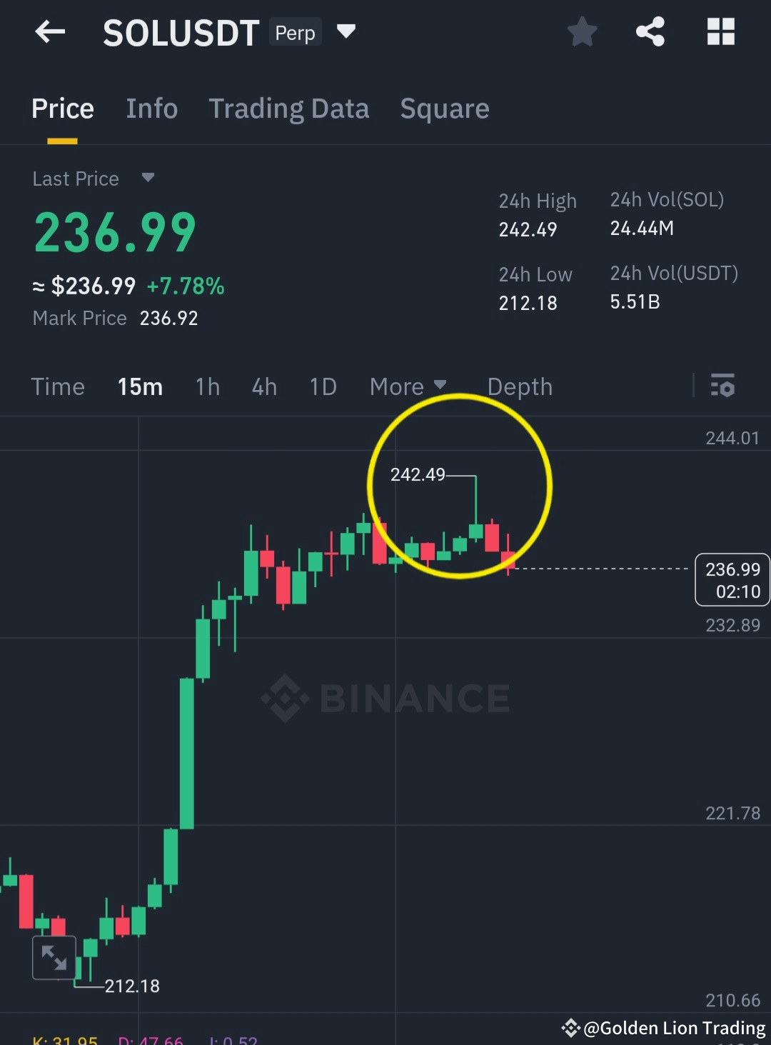 second try manipulate shit market $SOL | Golden Lion Trading on Binance ...