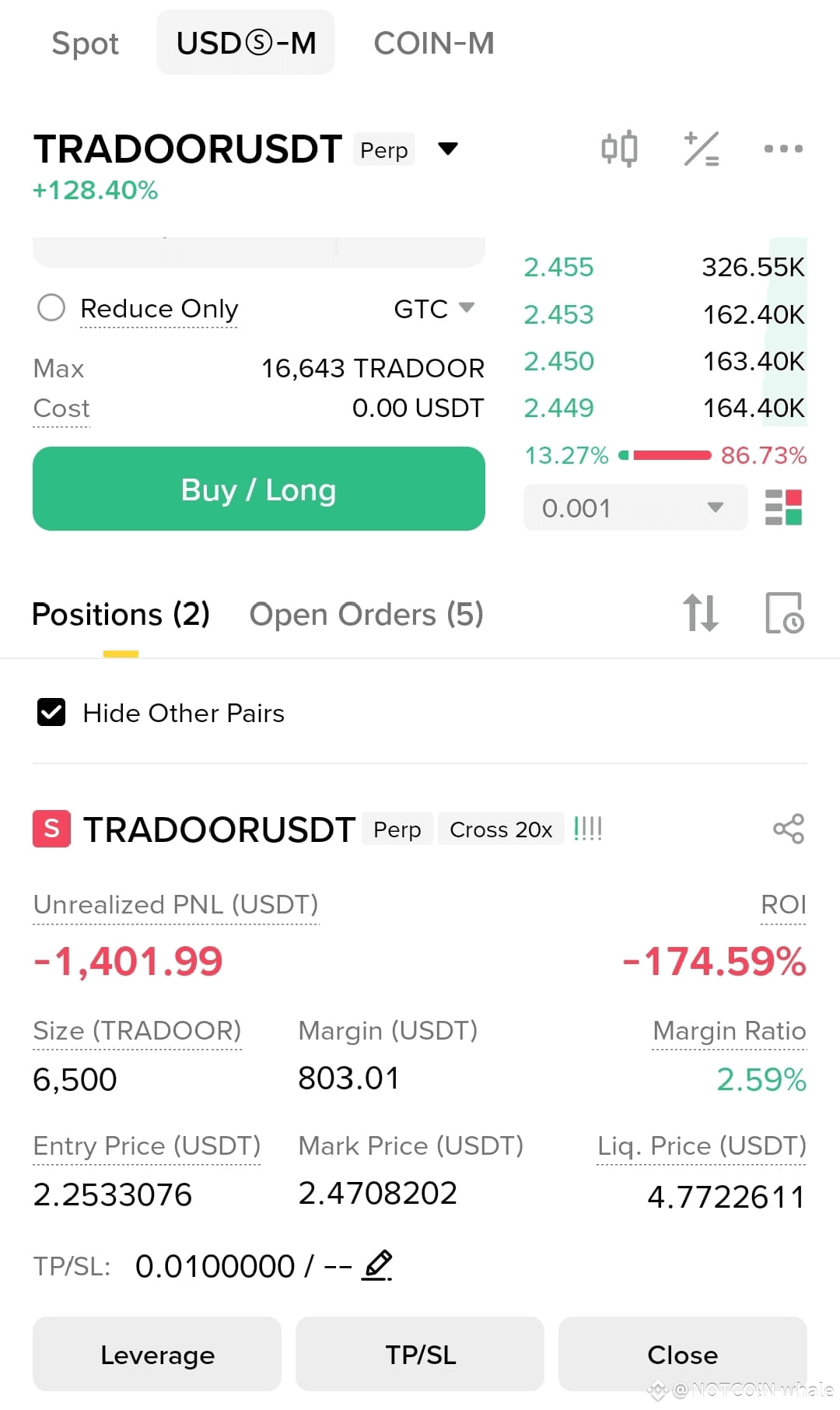 $TRADOOR people are telling me to close the trade! If I get | NOTCOIN ...