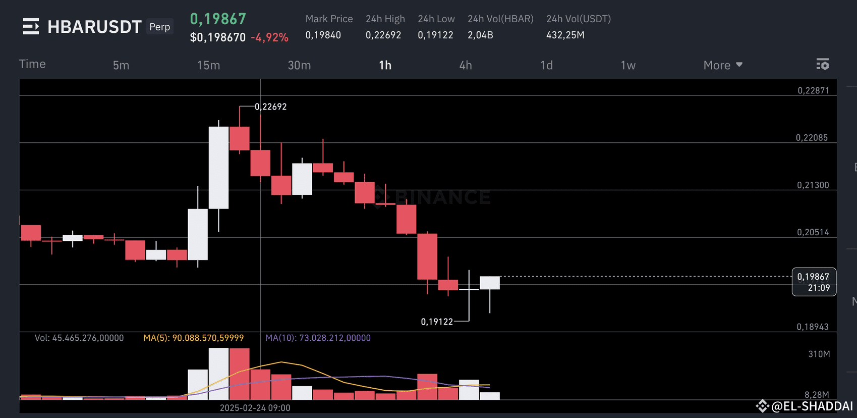 $HBAR Analysis 🔍 Relief Bounce or Further Pain? HBAR has s | EL-SHADDAI on Binance Square