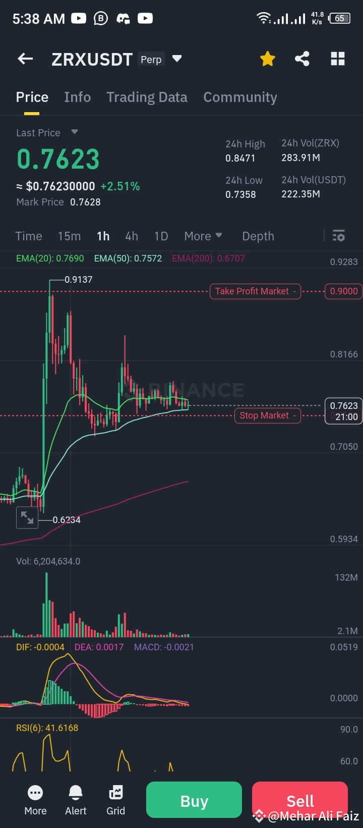 $ZRX Long Entry 0.76$ Sl 0.75$ Tp 0.84_0.9$ leverage 5_10x | Mehar Ali Faiz on Binance Square