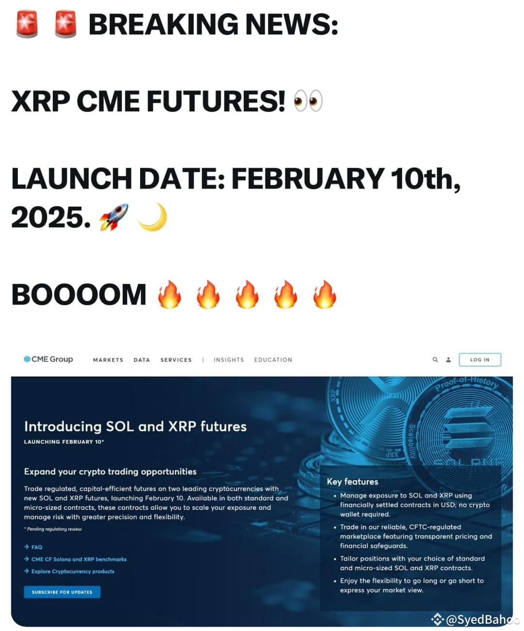 $XRP XRP CME FUTURES! LAUNCH DATE ? In a significant develo | SyedBahoo on Binance Square